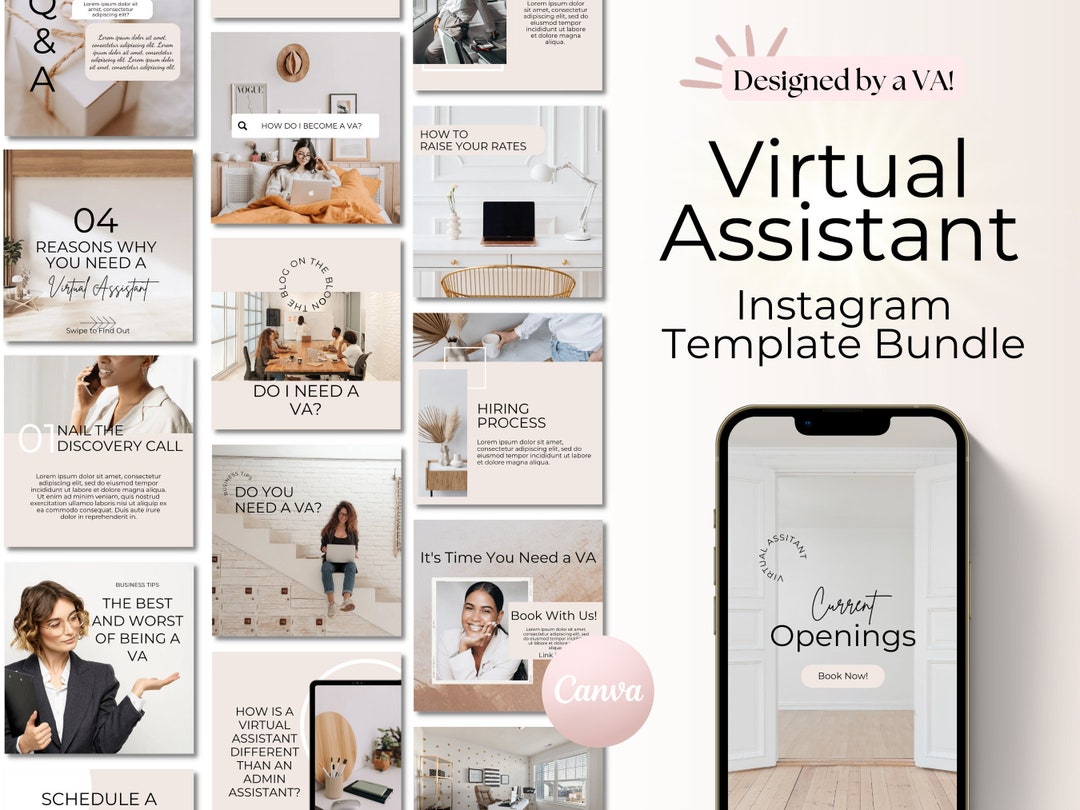 Virtual Assistant Instagram Templates, VA Instagram Templates, VA ...