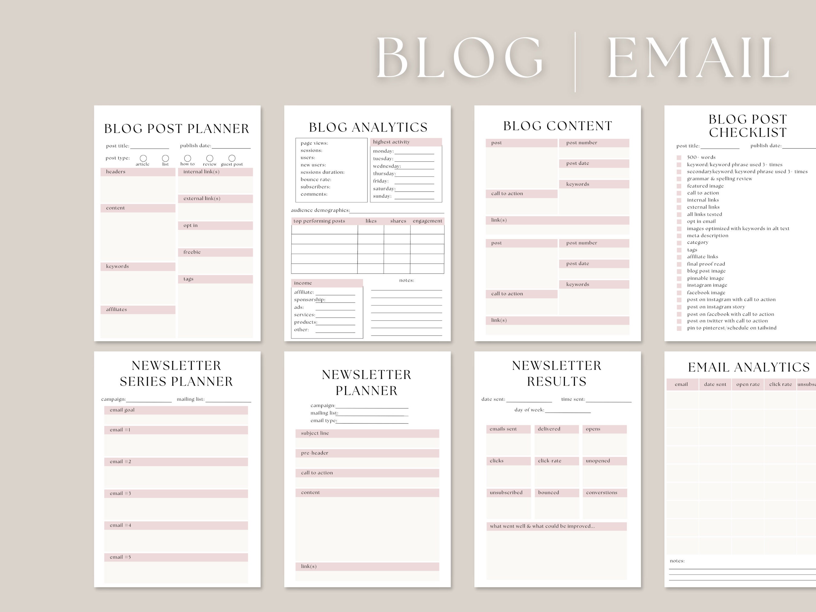 Social Media Planner, Content Planner, Instagram Planner, Blog Planner ...
