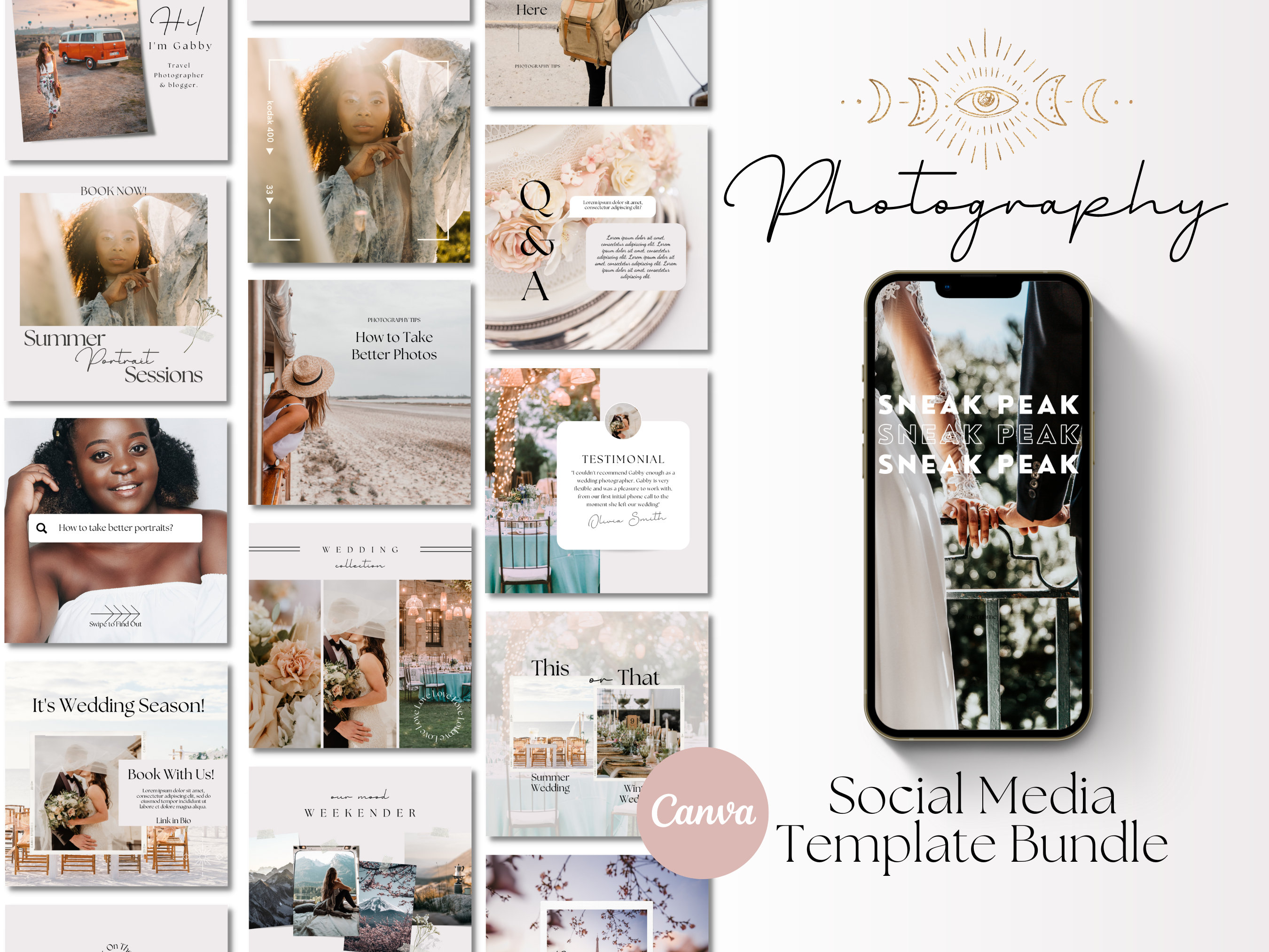 Photography Social Media Template, Branding Kit Photography, Social ...