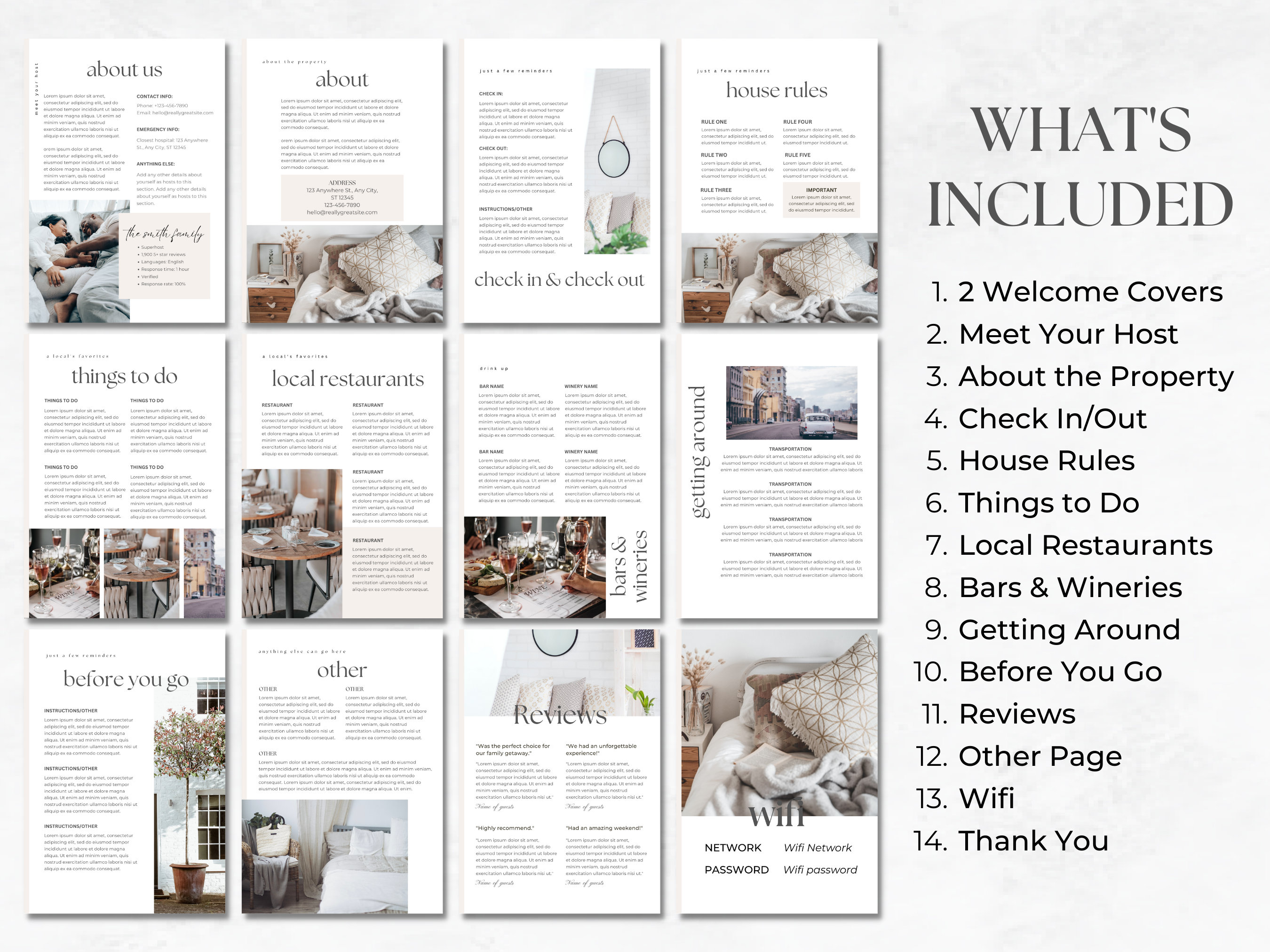 Airbnb Welcome Book Template, House Host Manual Guidebook Template ...