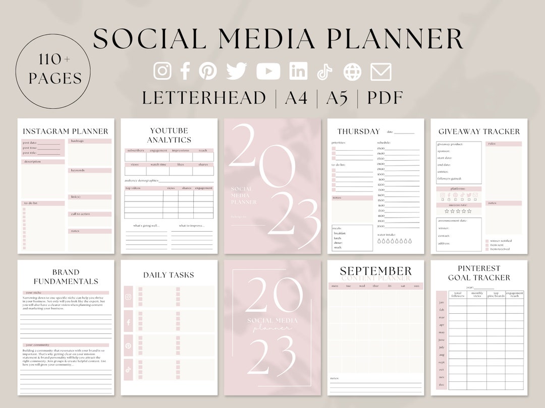 Social Media Planner, Content Planner, Instagram Planner, Blog Planner ...