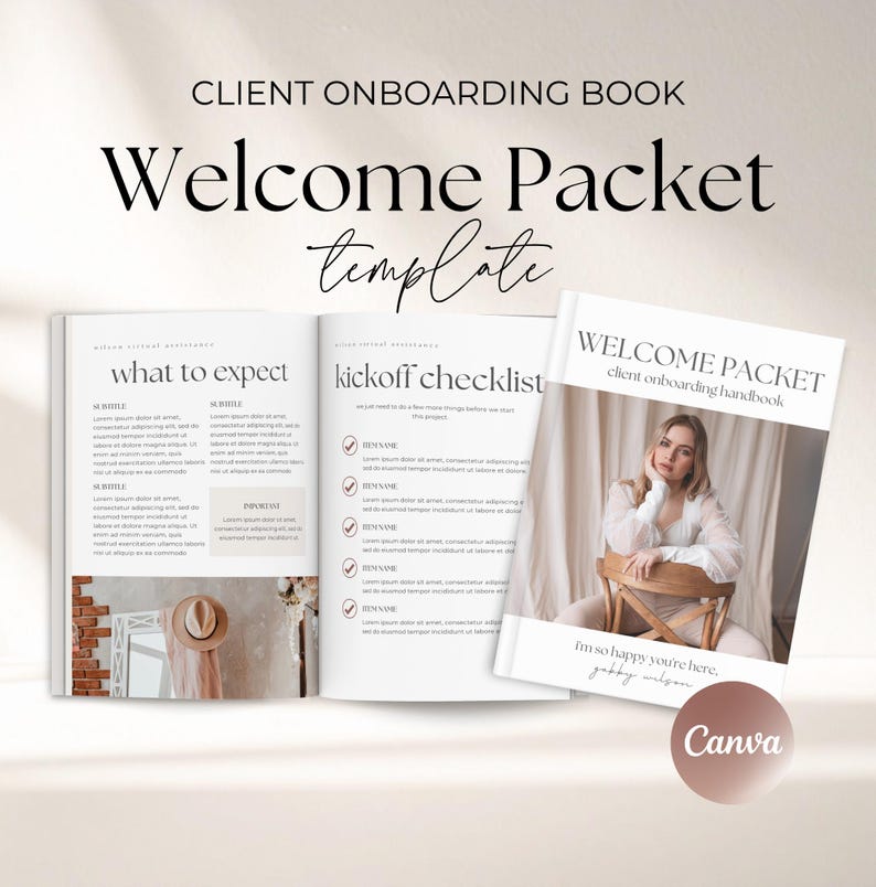 Client Welcome Packet Template, Virtual Assistant Welcome Packet, New Client Service Guide ...