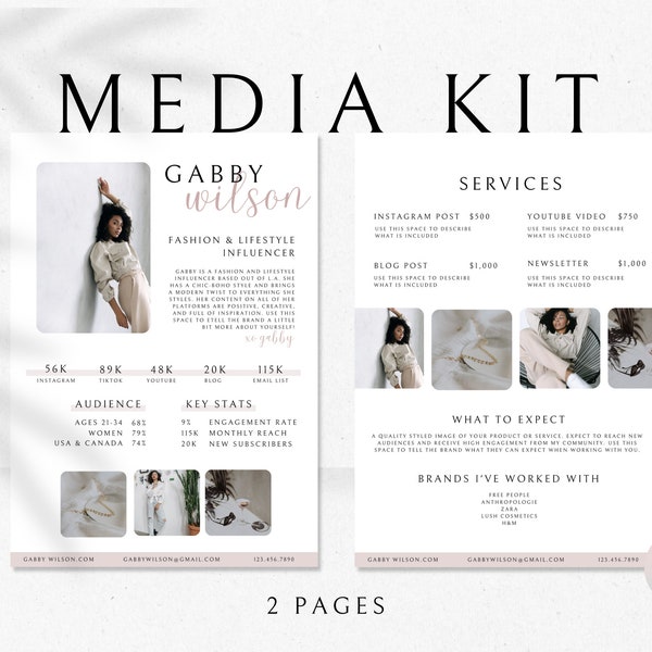 Media Kit Template - Etsy