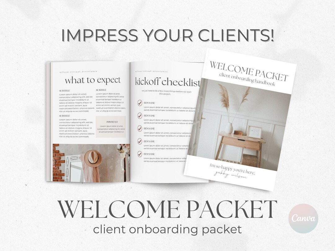 Client Welcome Packet Template Virtual Assistant Welcome Packet New Client Service Guide