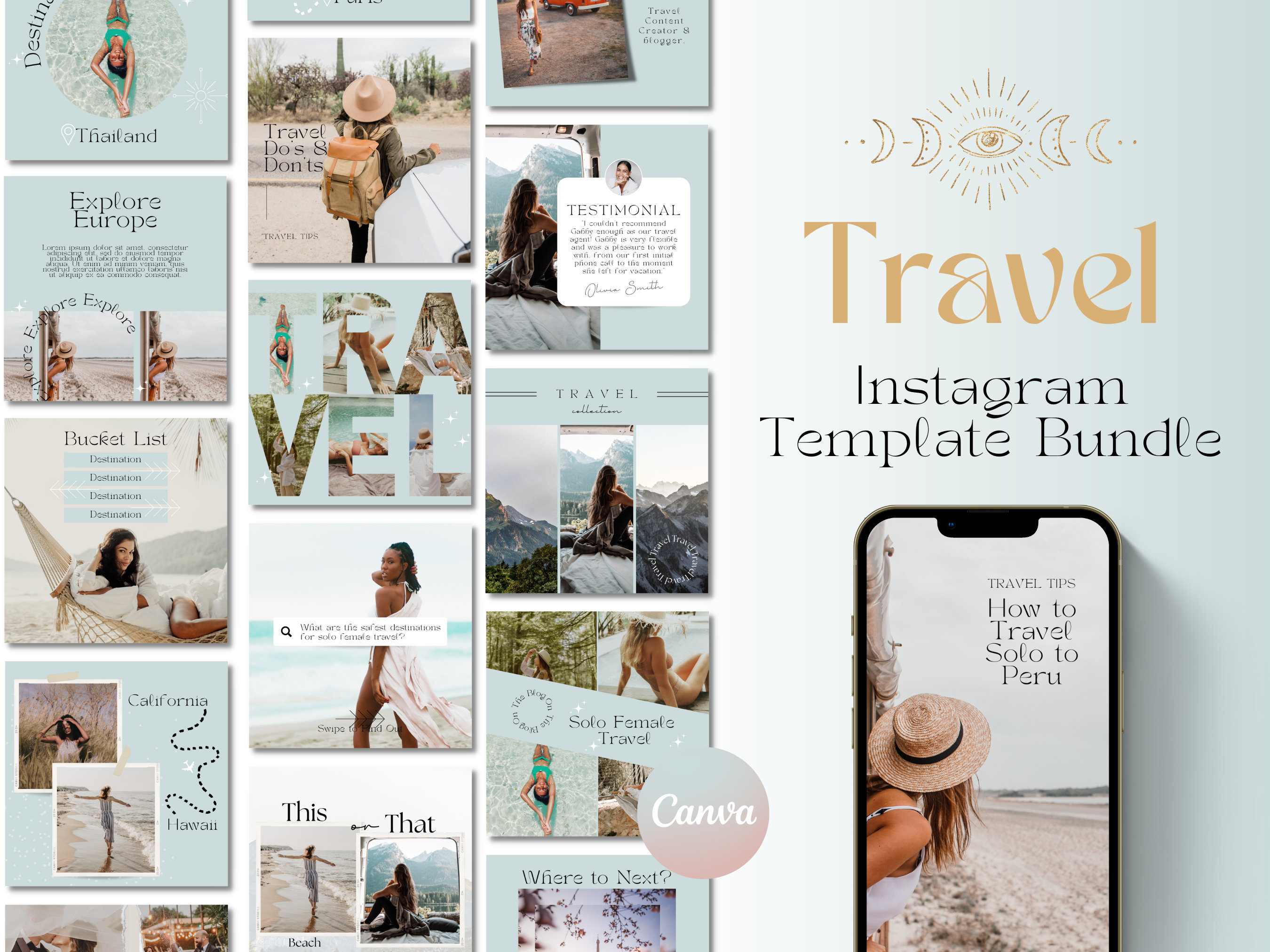 Travel Instagram Templates, Travel Agent Template, Travel Digital ...