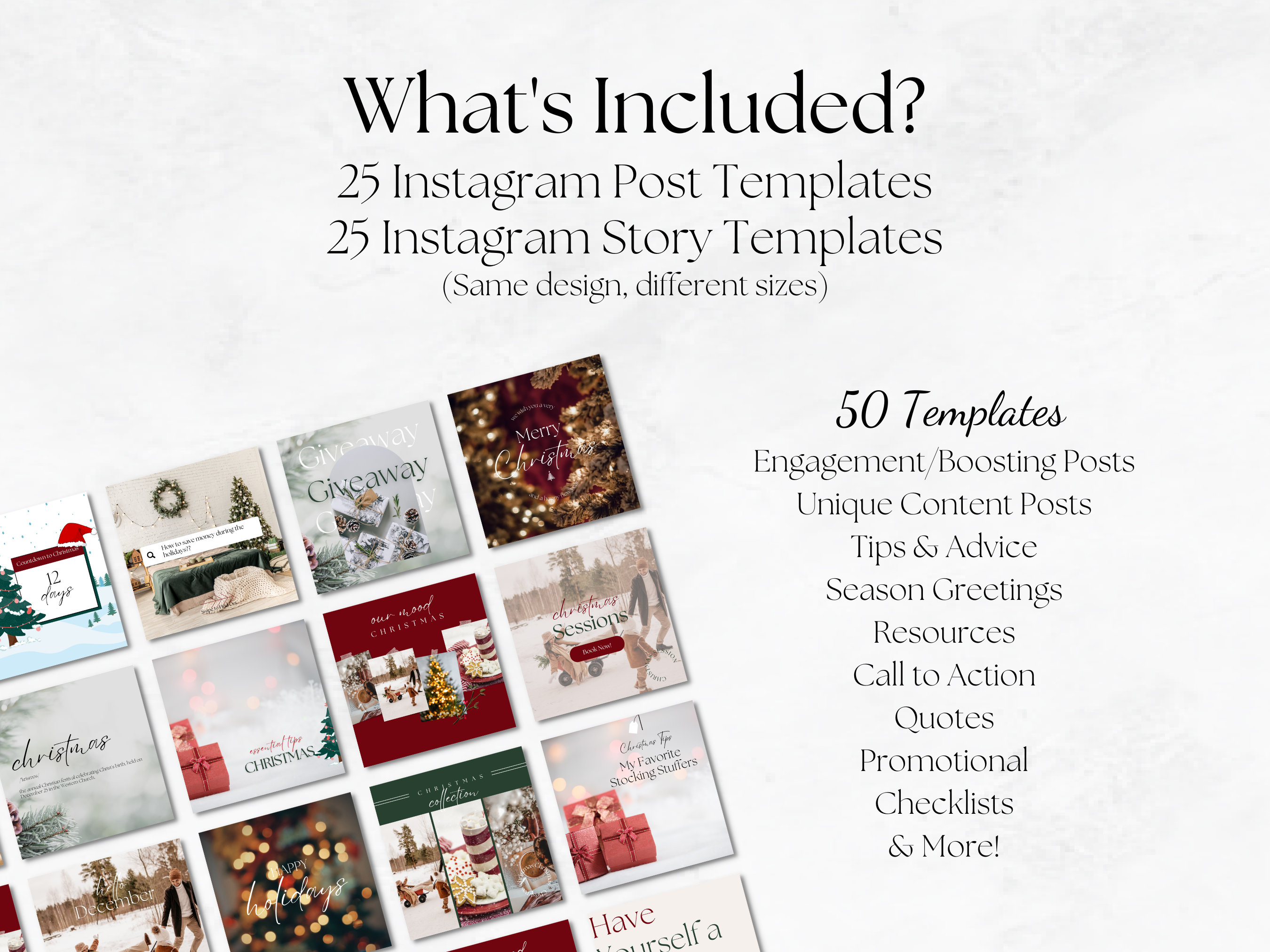 Christmas Instagram Template Bundle, Christmas Instagram Templates ...
