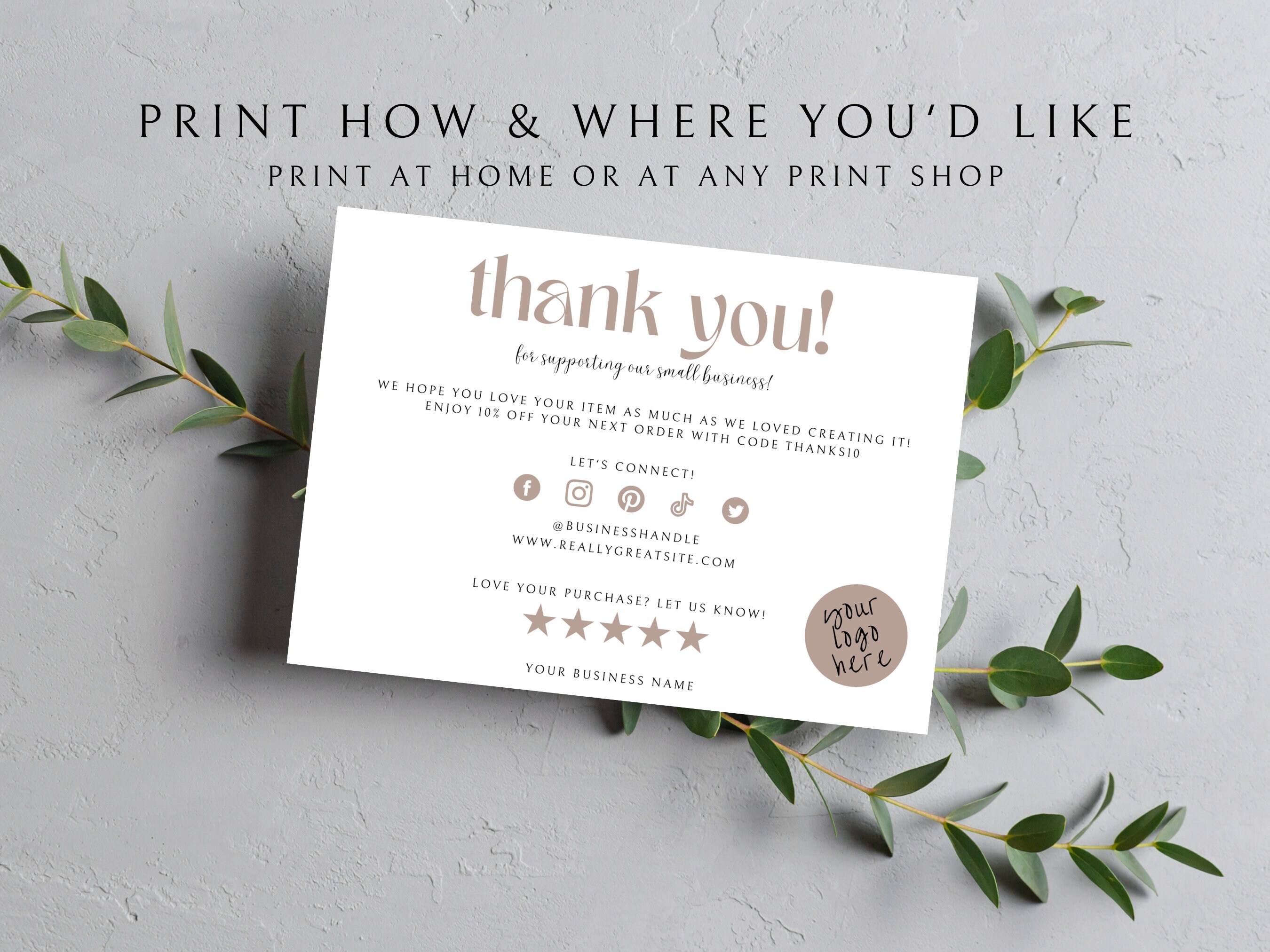 Thank You Cards Business, Thank You Cards Small Business, Editable ...