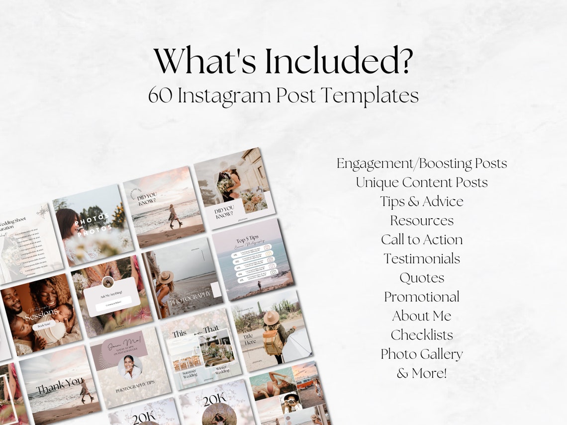 Photography Instagram Template Photography Social Media - Etsy