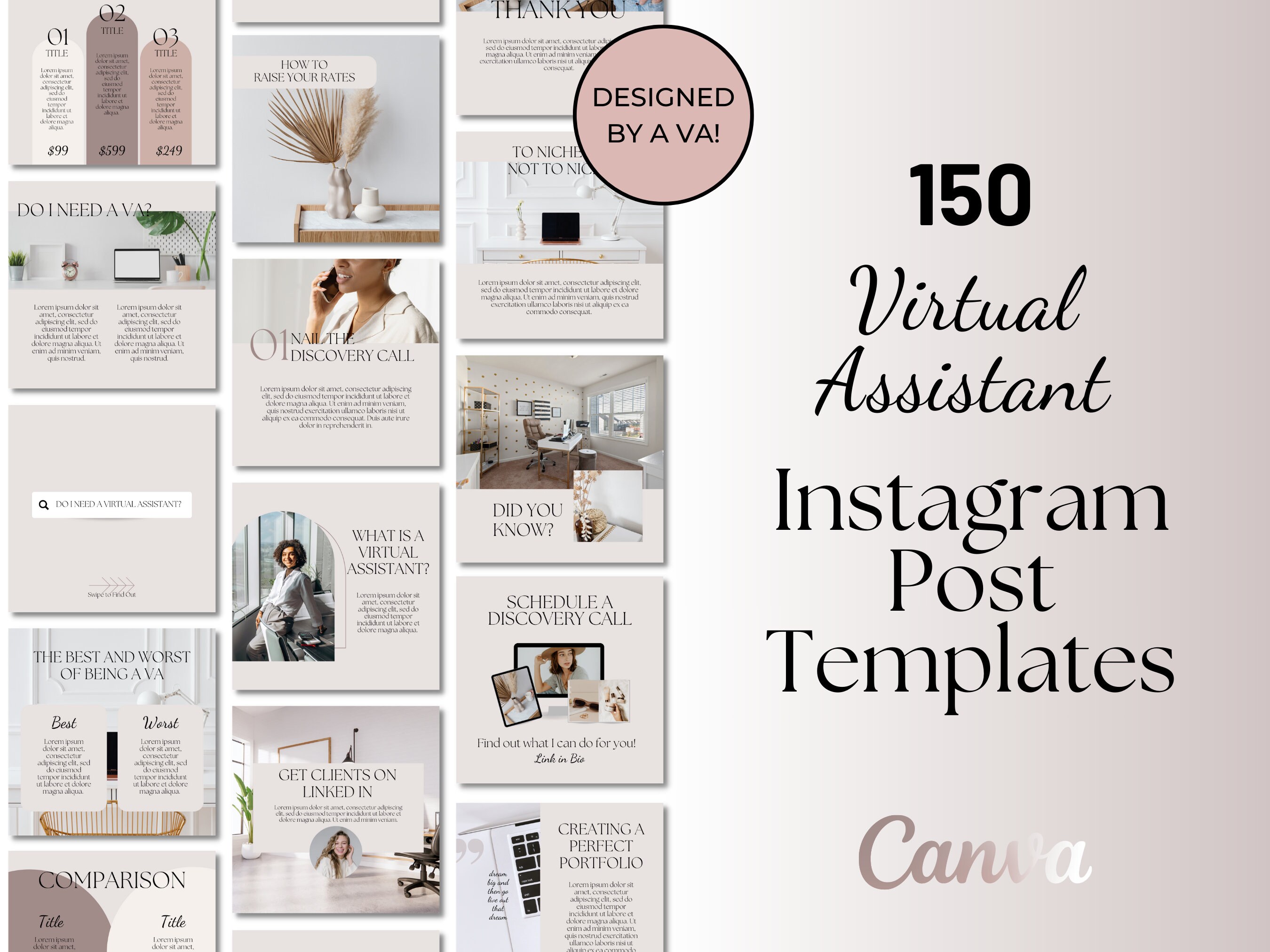 Virtual Assistant Instagram Post Templates, VA Instagram Posts, VA ...