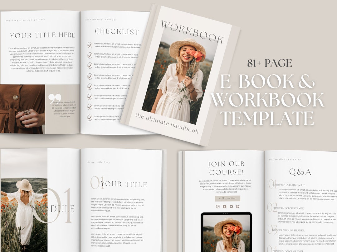Ebook Template Canva, Coaching Workbook Template, Lead Magnet Template ...