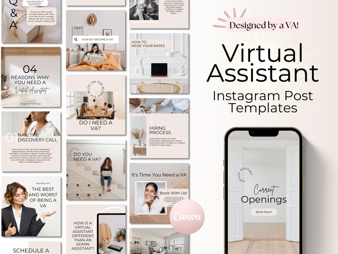 Virtual Assistant Instagram Templates, VA Instagram Templates, VA ...