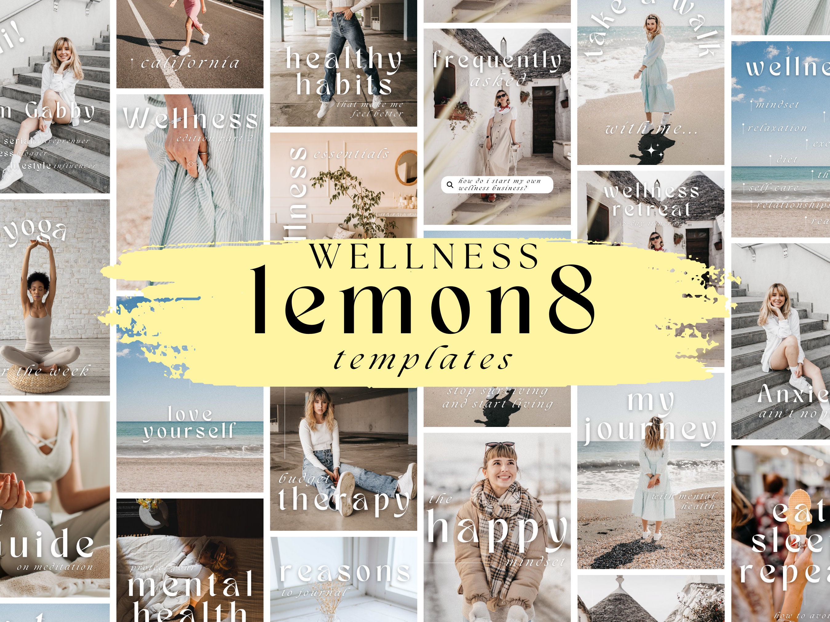 Lemon8 Template, Wellness Lemon8 Template, Boho Lemon8 Post, Lemon8 Template Canva, Lemon8 ...