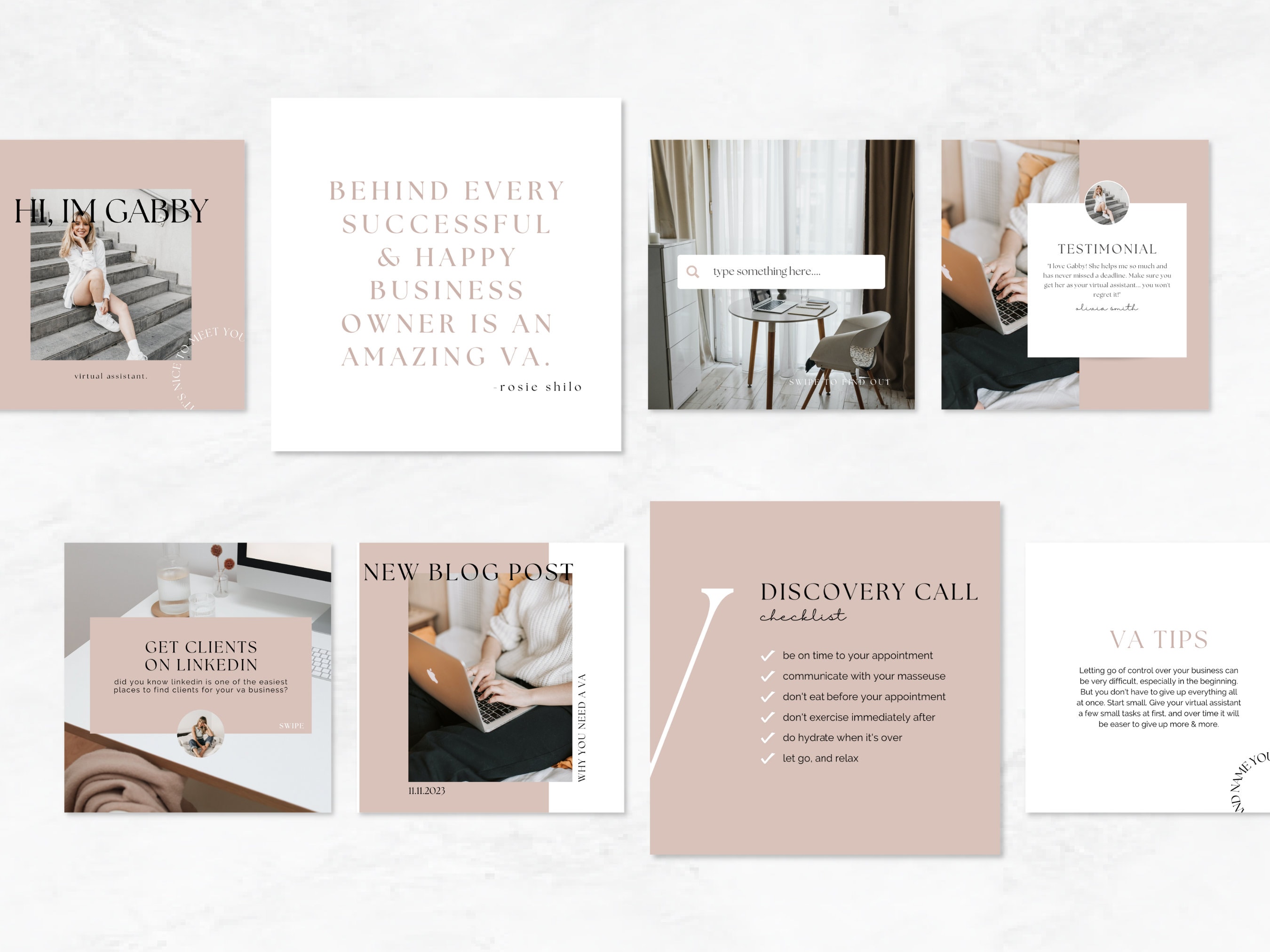 Virtual Assistant Instagram Templates VA Instagram Post VA - Etsy