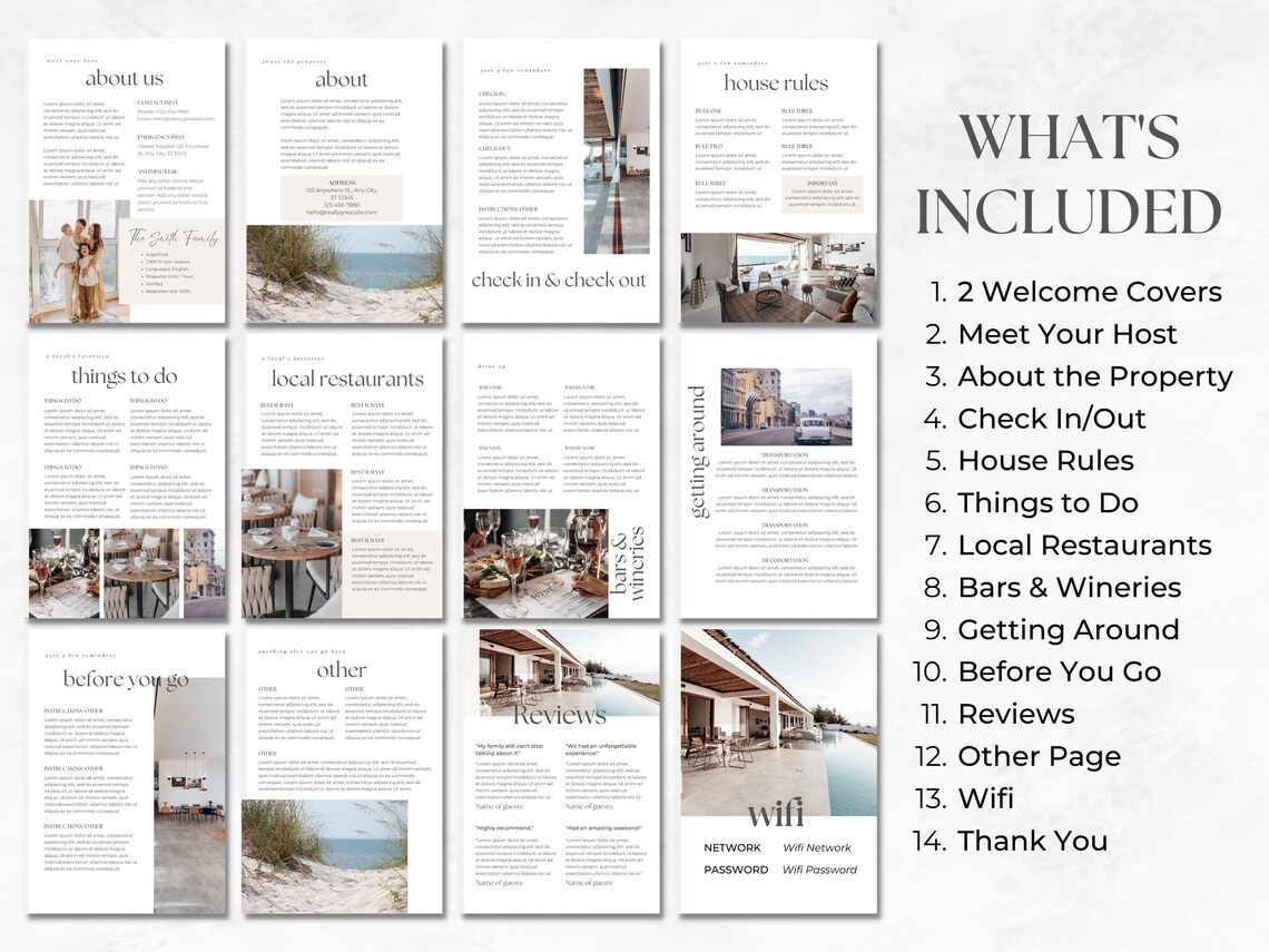 Airbnb Welcome Book Template, Airbnb Guestbook, VRBO Welcome Book ...