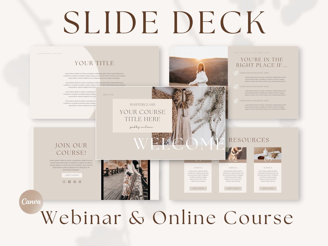 Online Course Slide Deck Template Webinar Template Course - Etsy