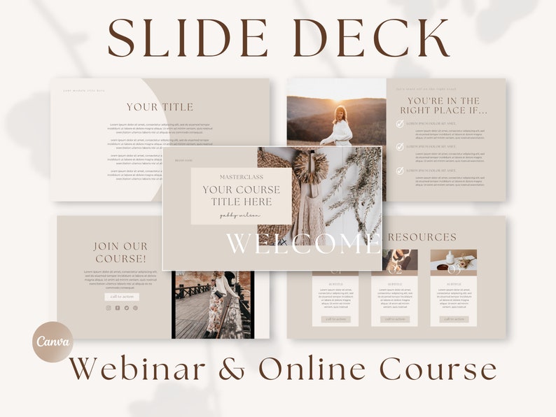 Online Course Slide Deck Template, Webinar Template, Course Creator ...