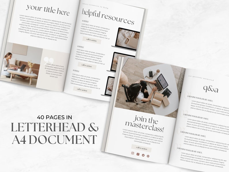 Ebook Template Course Creator Workbook Template Canva Lead - Etsy