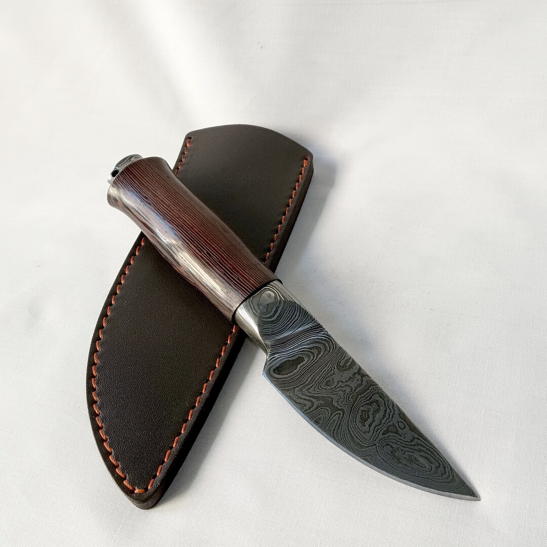 Integral Knife, Damascus Integral Hunting Knife Father's Gift for Him ...