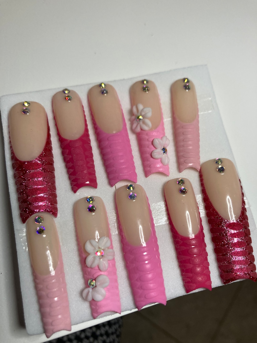 0riginal Croc Print Frenchies With 3d Flowers. Reuasable Hand Made ...