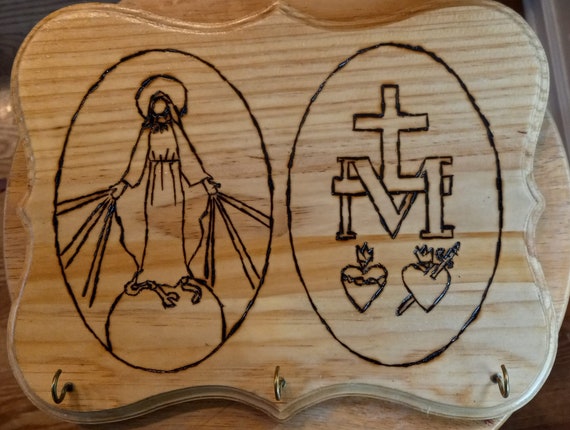 Wood Burned Rosary Hangers - Etsy