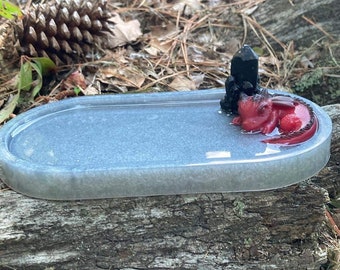 Dragon Tray Black Resin Dragon Decorative Tray Japanese Style Dragon ...