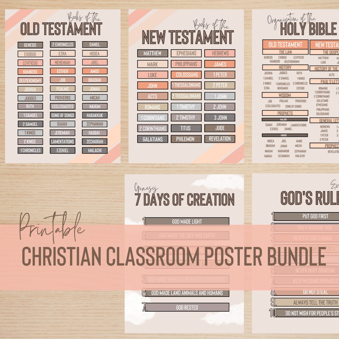 Christian Bible Homeschool Poster for Kids and Homeschool - Etsy