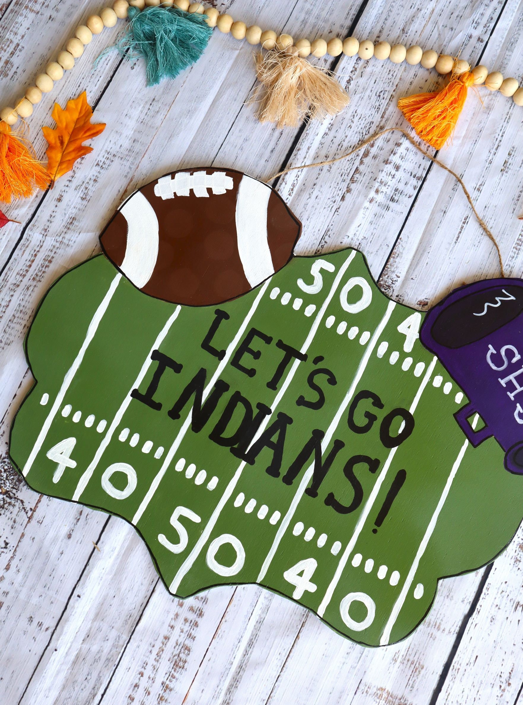 Football Field Door Hanger: Team Colors Sports Sign - Etsy