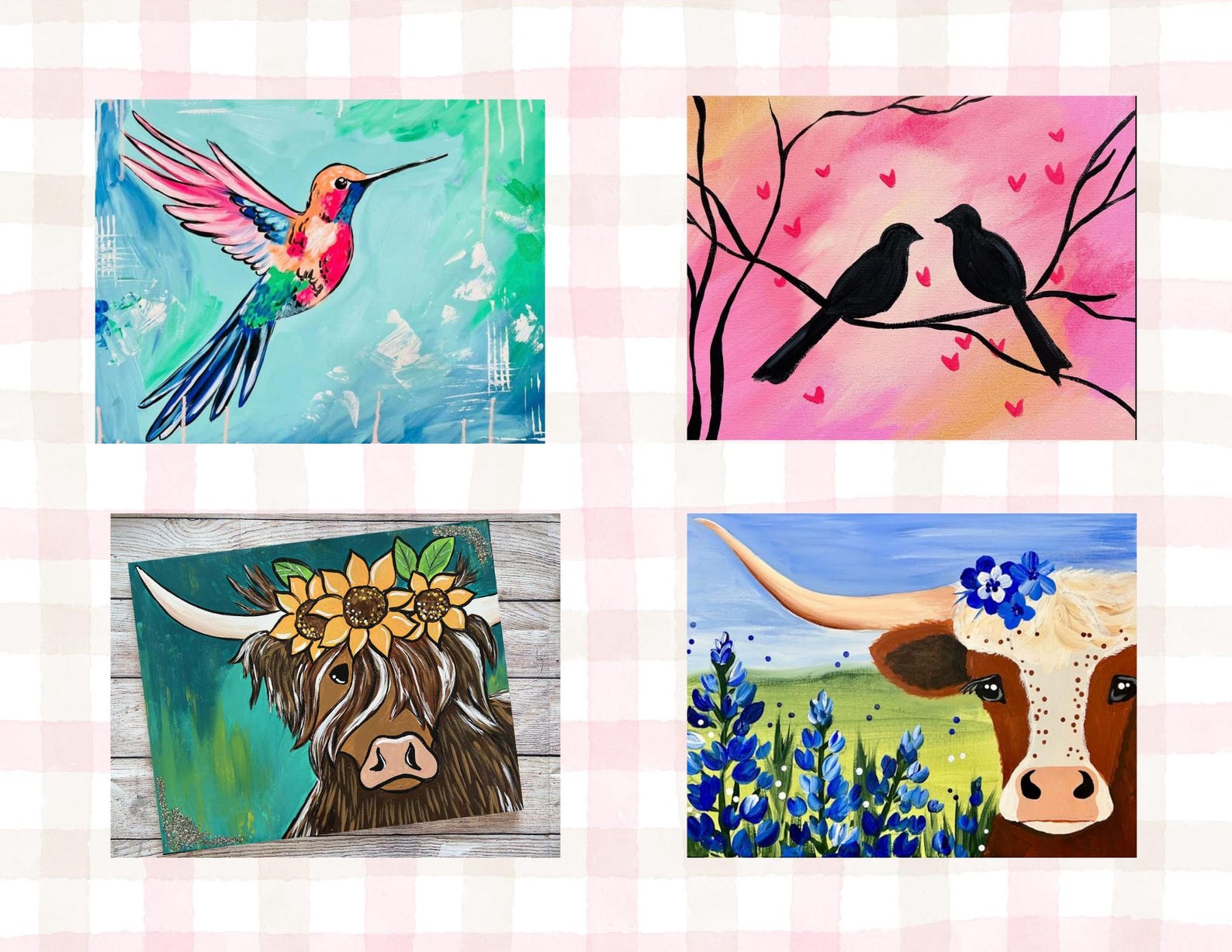 Spring Paint at Home Art Kit, DIY Paint Party Kit, Acrylic Art Kit ...