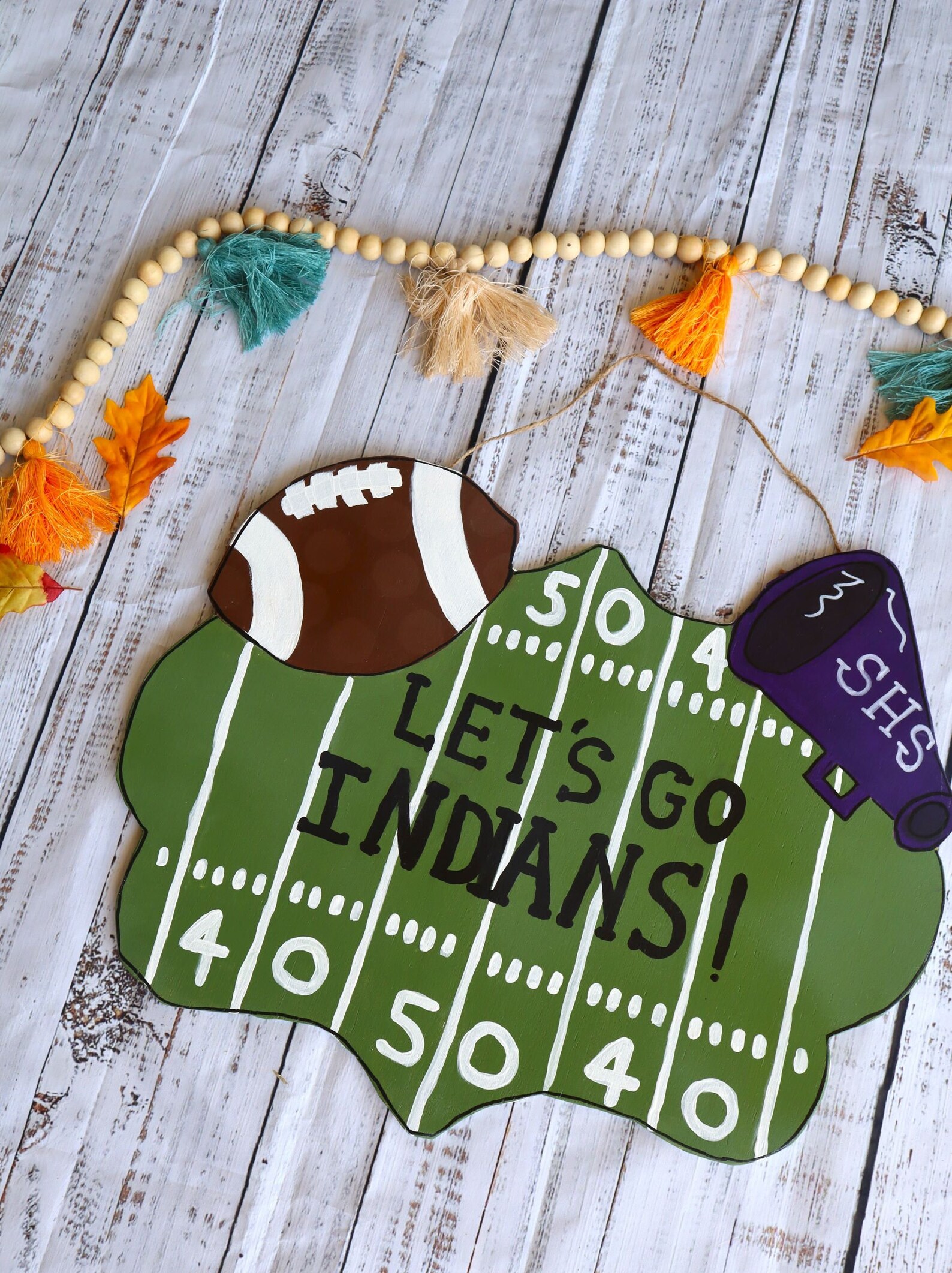 Football Field Door Hanger: Team Colors Sports Sign - Etsy