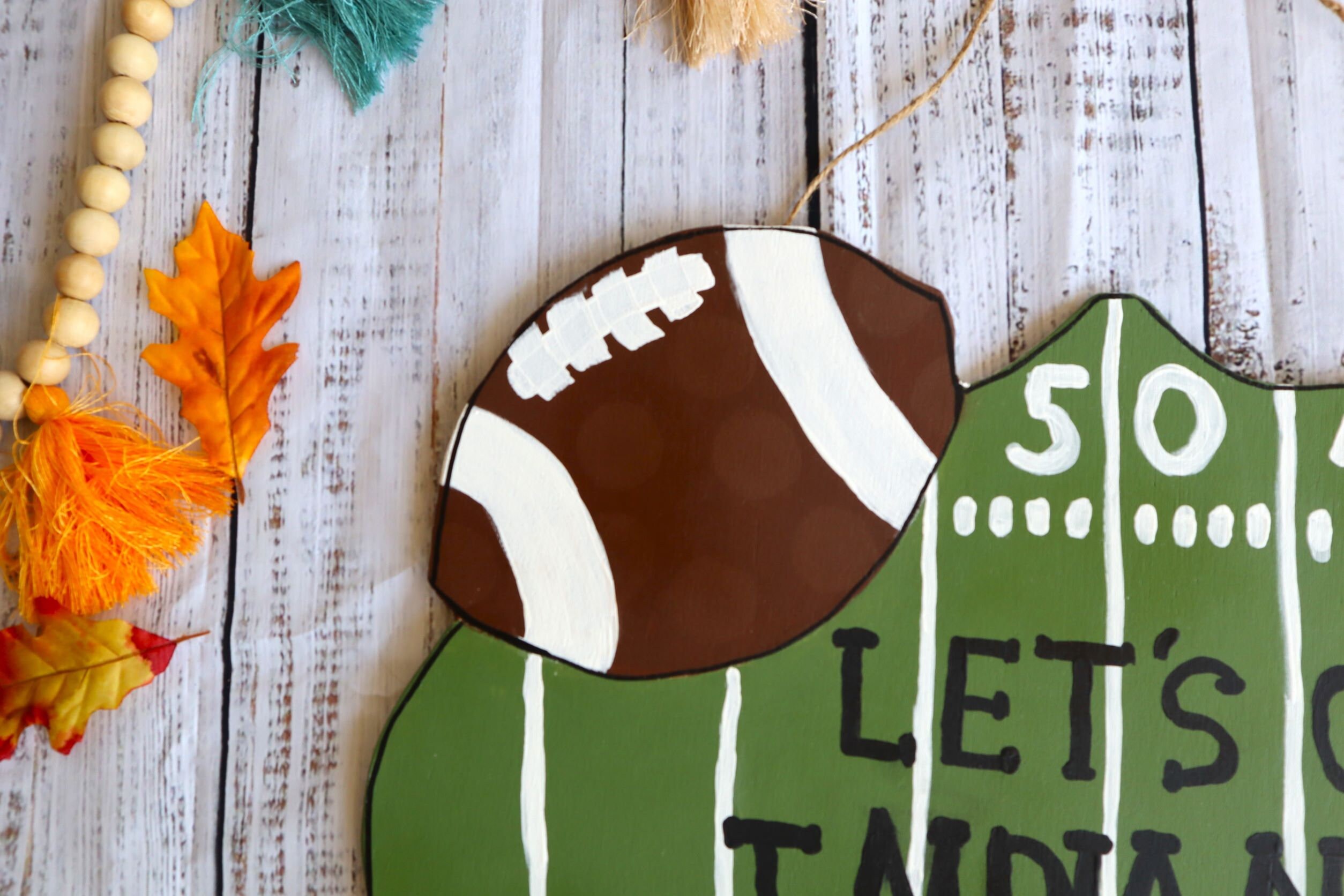 Football Field Door Hanger: Team Colors Sports Sign - Etsy