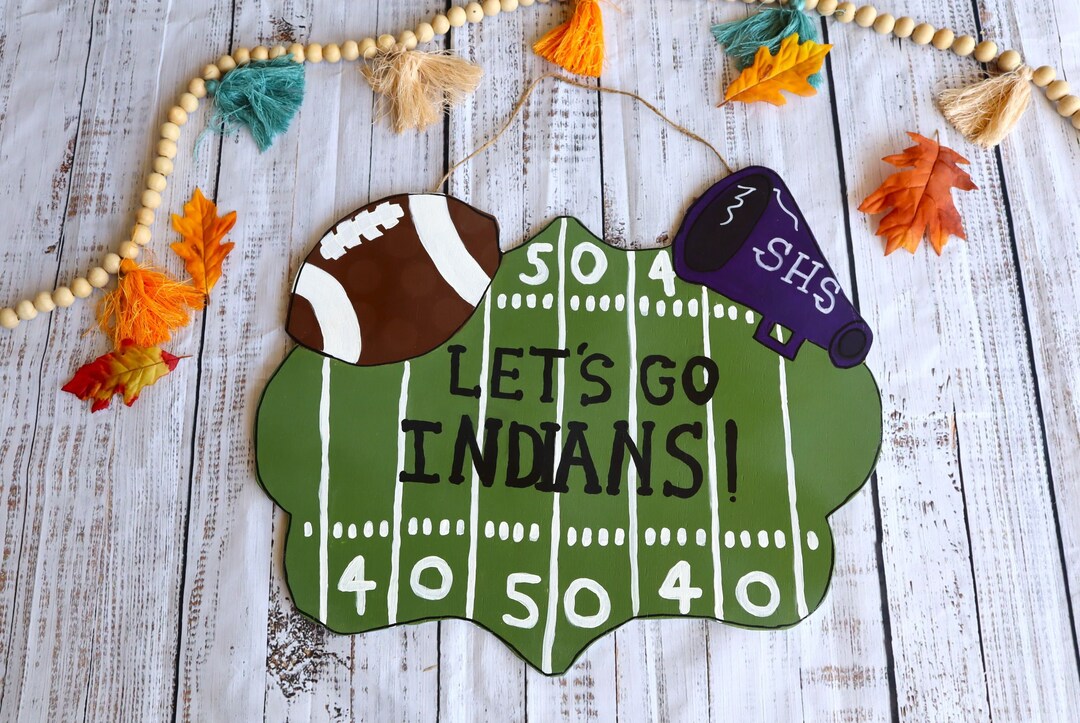 Football Field Door Hanger: Team Colors Sports Sign - Etsy