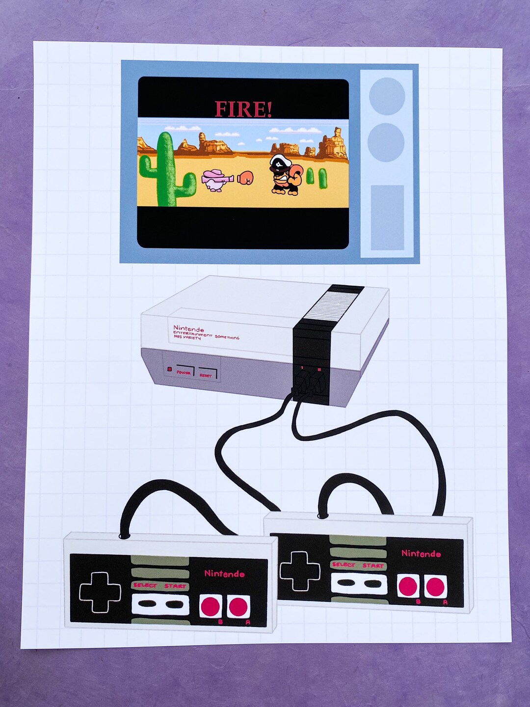 Kirby Quick Draw NES Art Print - Etsy