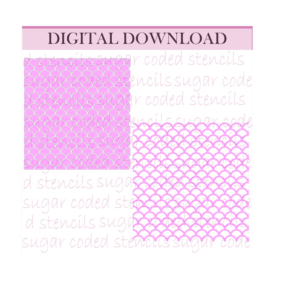 Mermaid Scales Outline and Fill SVG, EPS, PNG, Cricut, Cutting File - Etsy