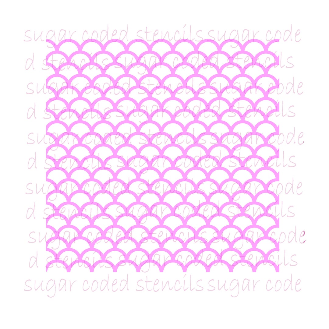 Mermaid Scales Fish Scales Outline Silk Screen Cookie Stencil - Etsy