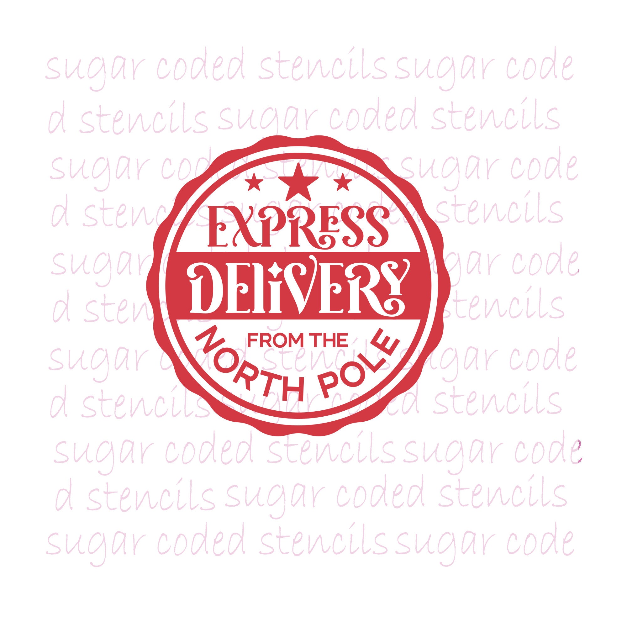North Pole Delivery Stamp Silk Screen Cookie Stencil - Etsy