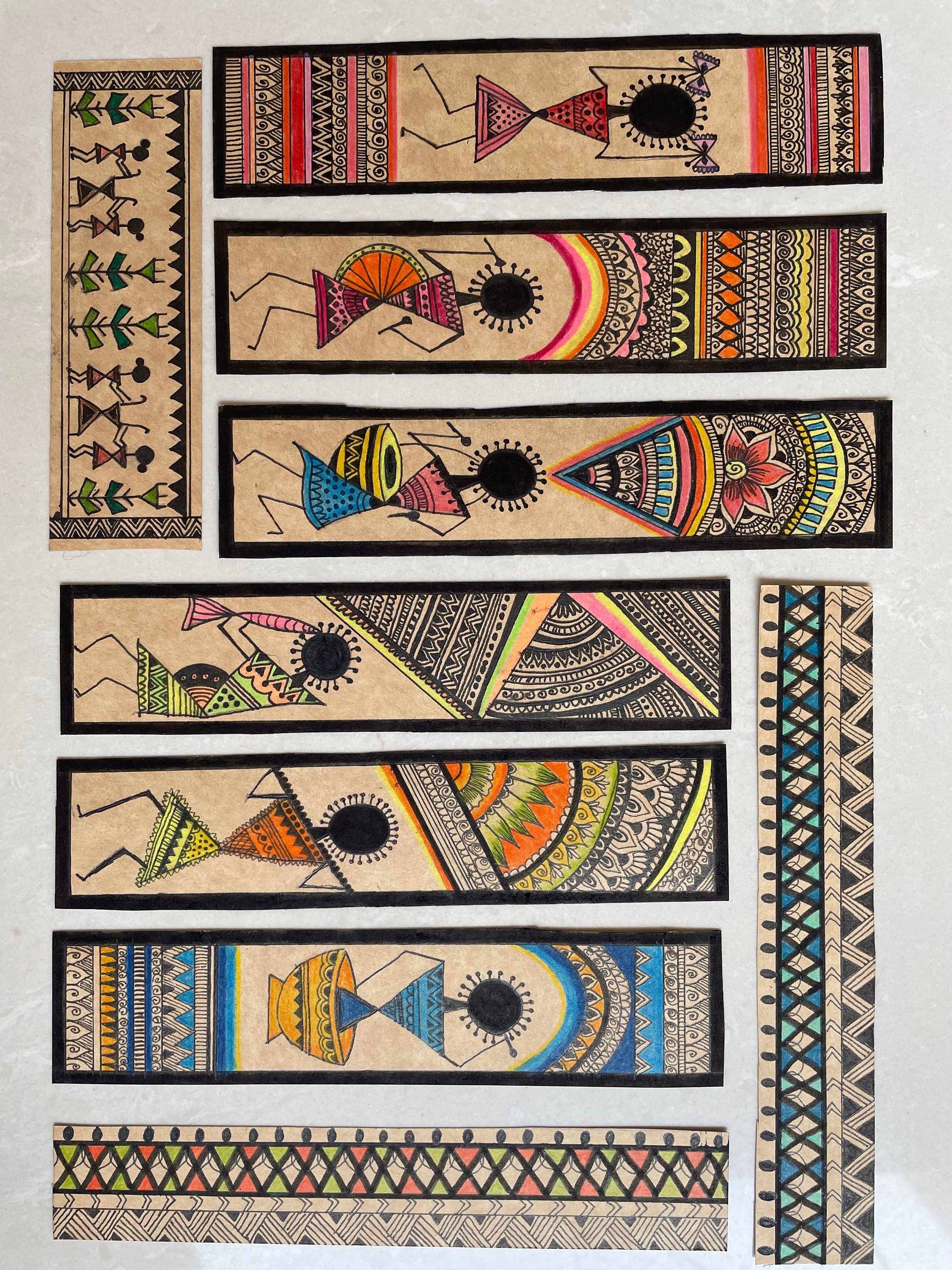 Customisable Hand Painted Warli Art Book Marks - Etsy