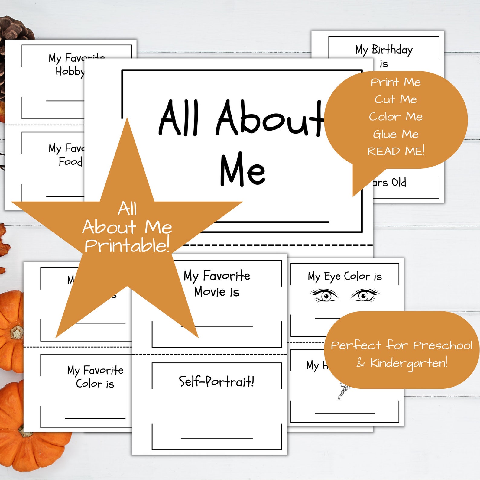 Student About Me, All About Me Printable Back to School, First Day of ...