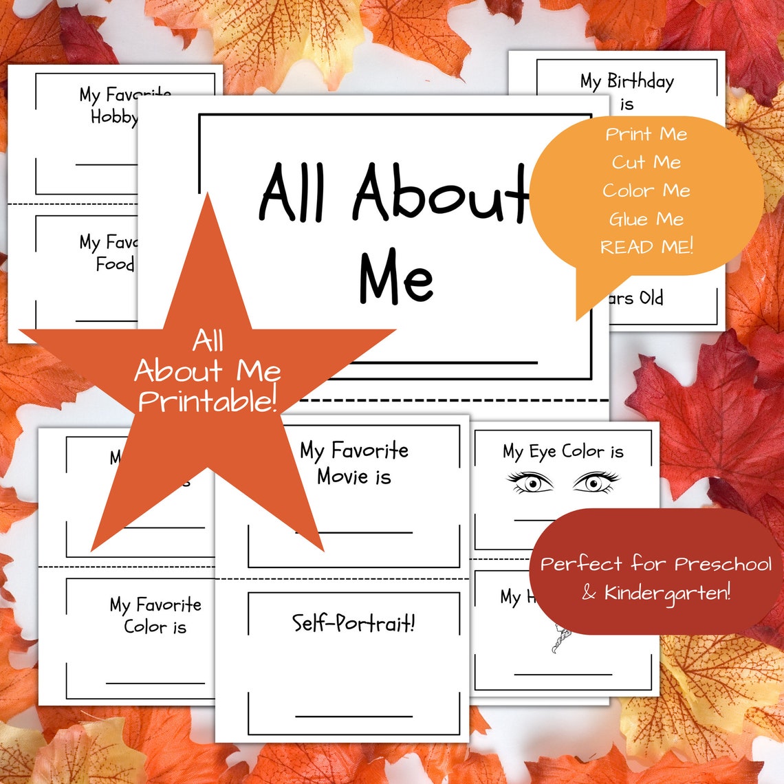 Student About Me, All About Me Printable Back to School, First Day of ...