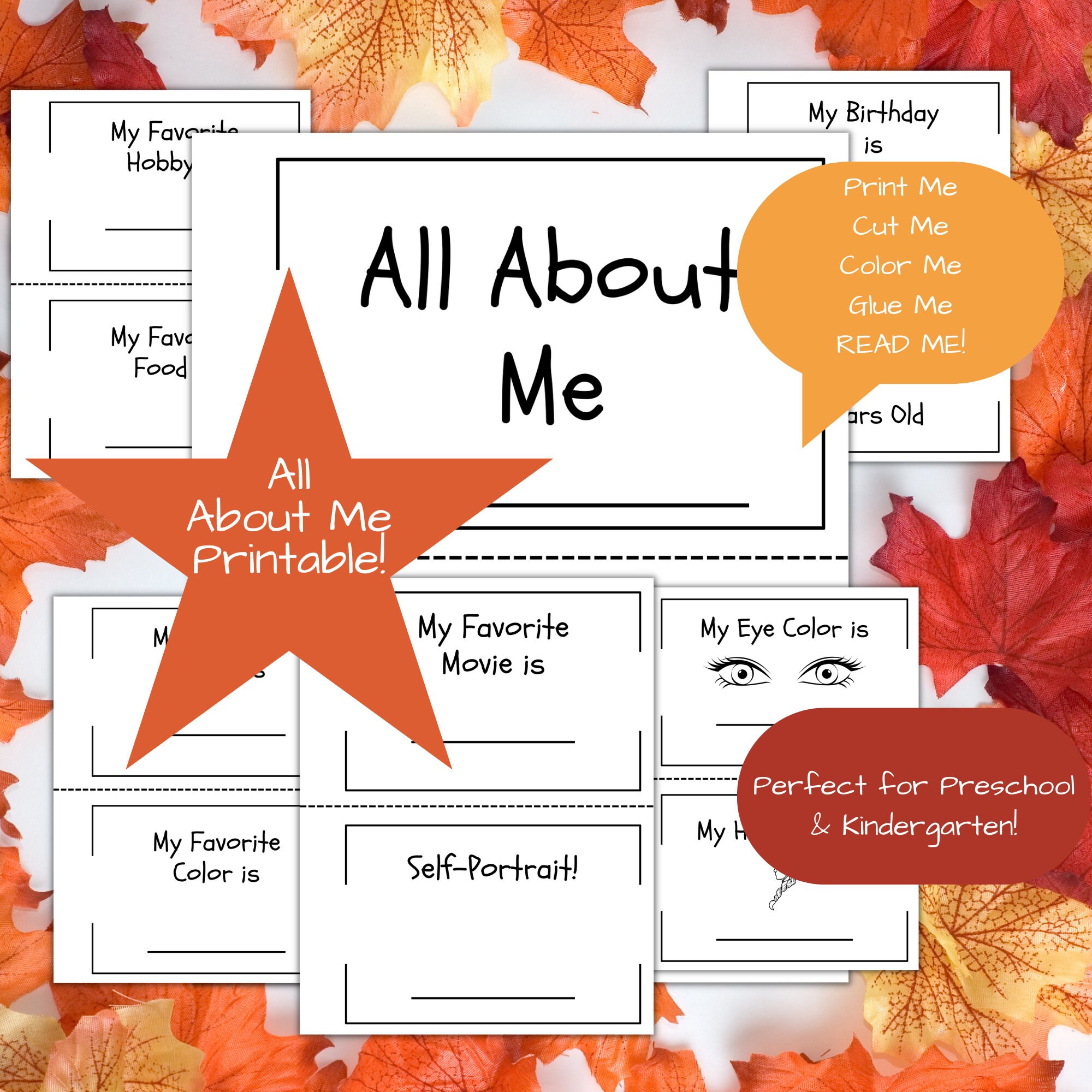 Student About Me, All About Me Printable Back to School, First Day of ...