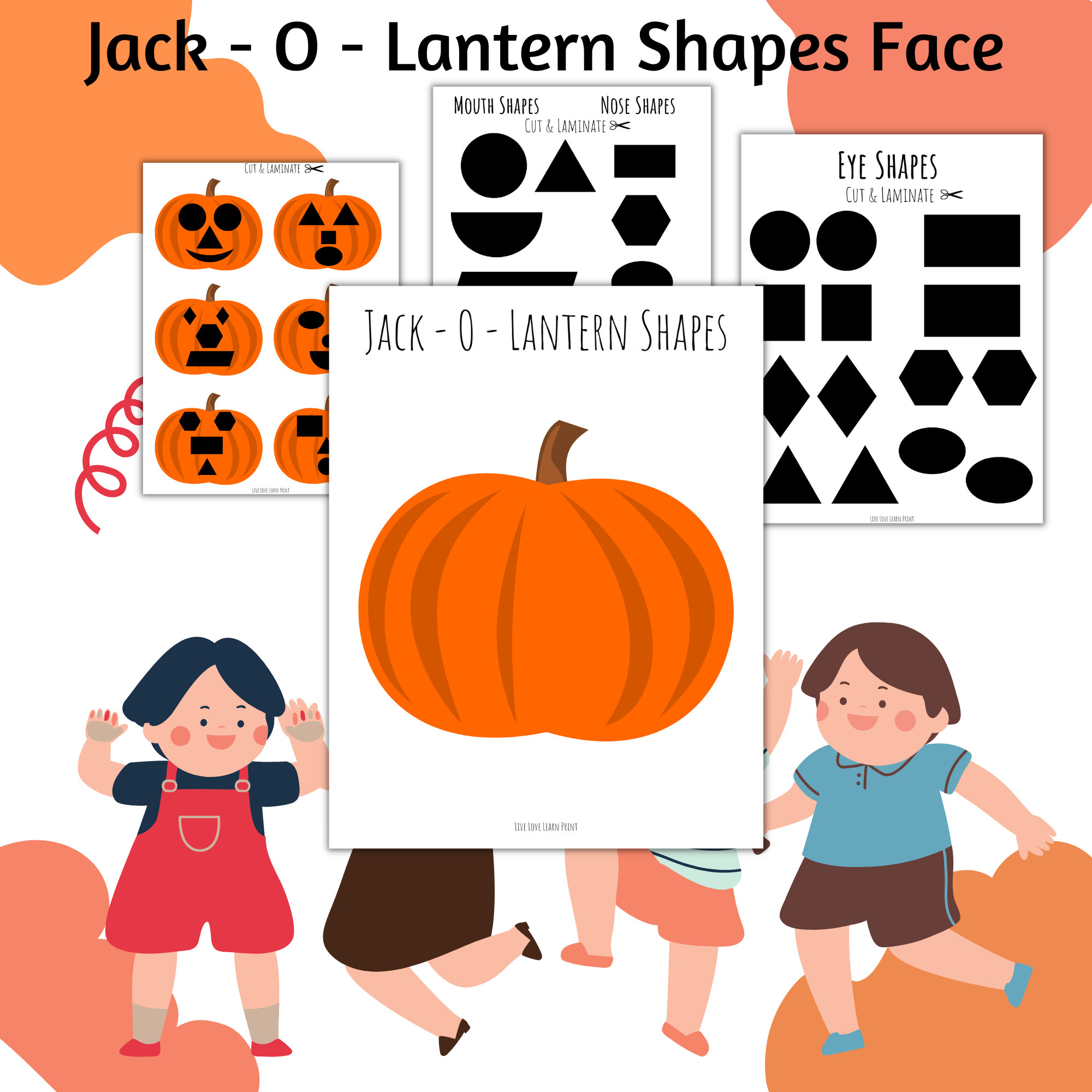 Jack-o-lantern Shapes Printable Activity Halloween Activity - Etsy