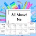 Student About Me, All About Me Printable Back to School, First Day of ...