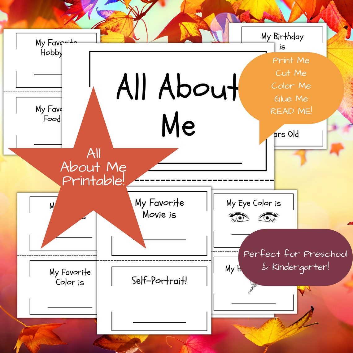 Student About Me, All About Me Printable Back to School, First Day of ...