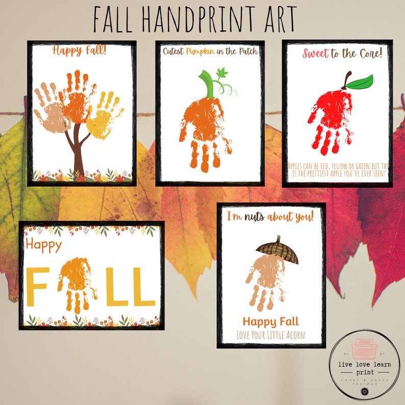 Fall Handprint Keepsake Art Fall Greeting Card Fall Craft - Etsy