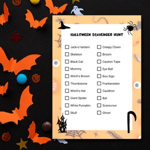 Halloween Scavenger Hunt Printable Elementary Kids Games - Etsy