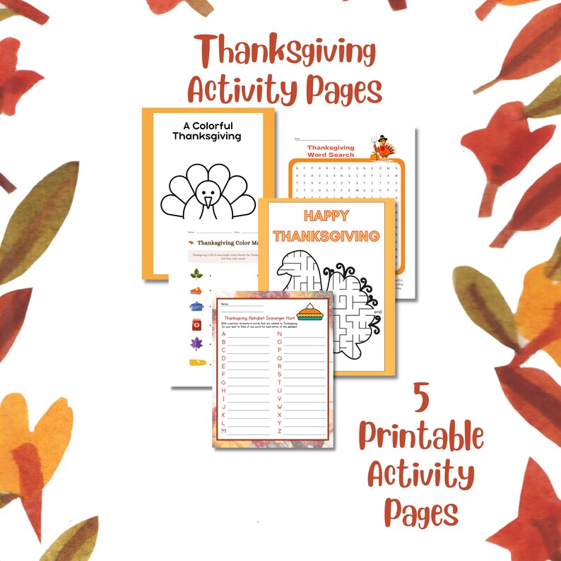 Printable Fall Activities for Kids Homeschool Worksheets - Etsy