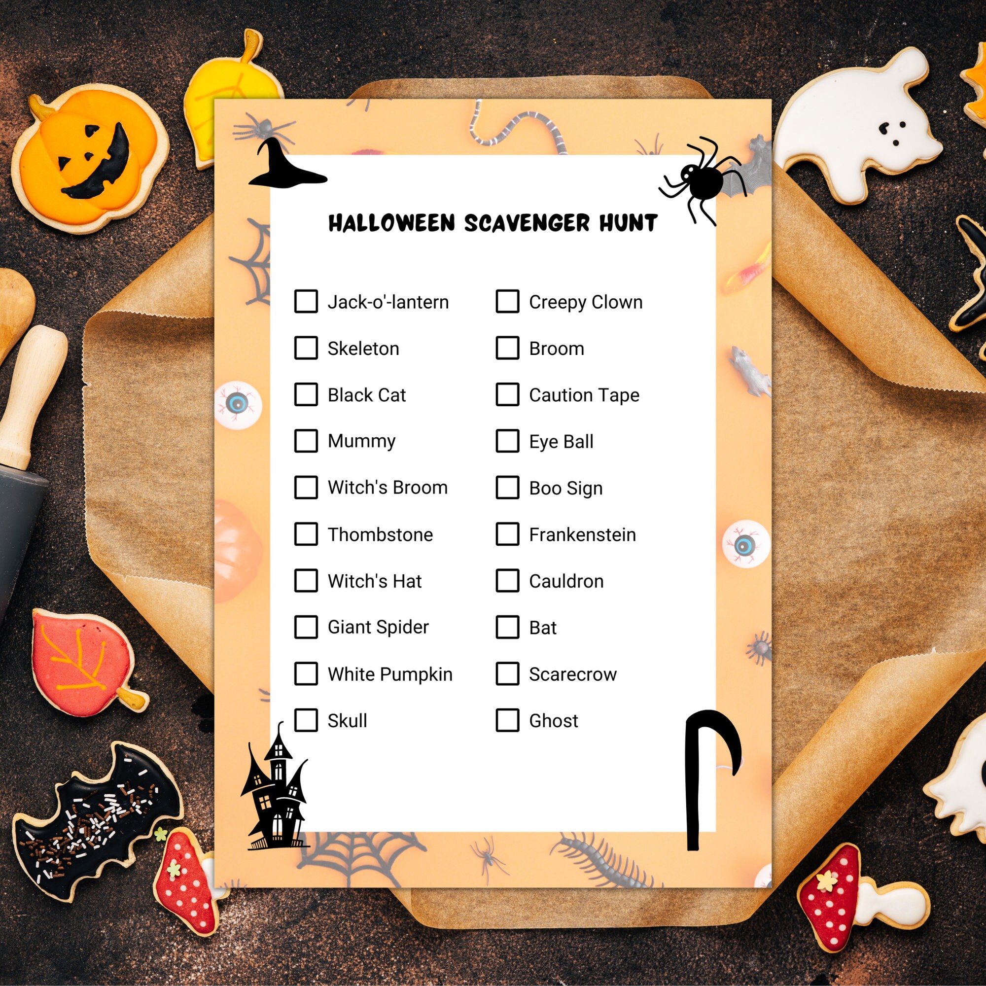 Halloween Scavenger Hunt Printable Elementary Kids Games Neighborhood ...