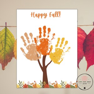 Fall Handprint Keepsake Art, Fall Greeting Card, Fall Craft Activities ...