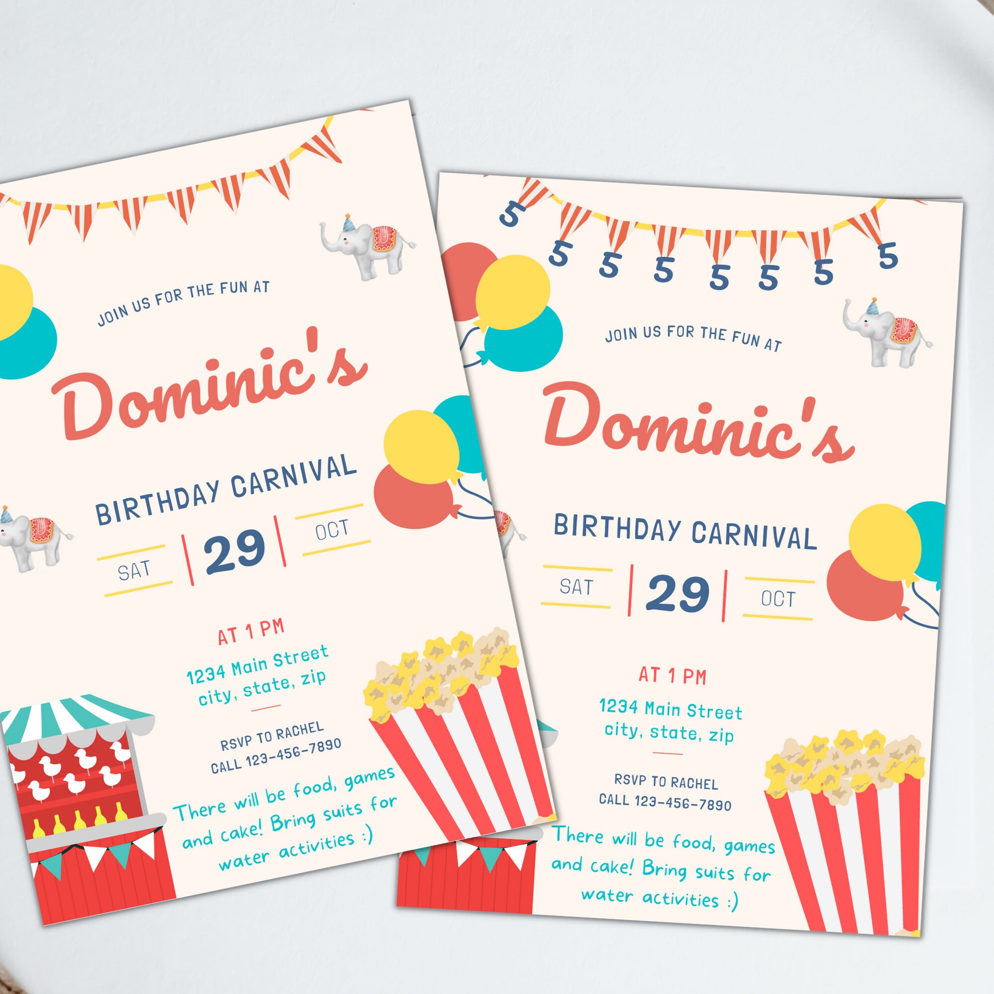 EDITABLE Carnival Invitation Birthday Party Instant Download Image ...