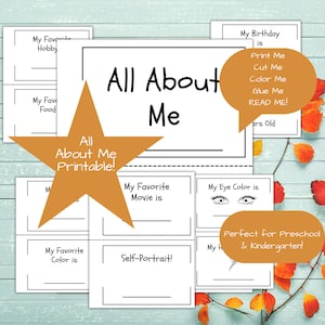 Student About Me, All About Me Printable Back to School, First Day of ...