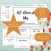 Student About Me, All About Me Printable Back to School, First Day of ...